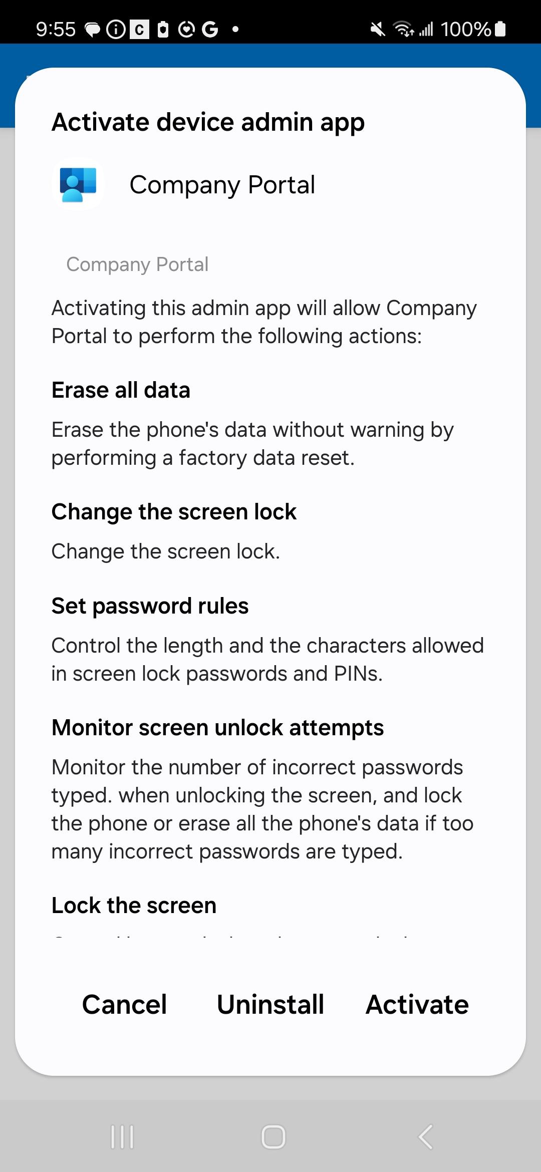 Company Portal registration (Android) – Karma Automotive